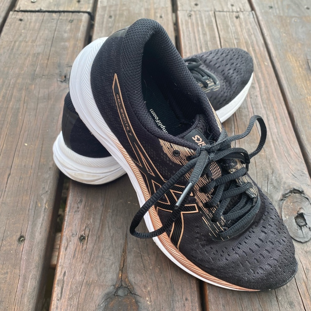 Asics Gel-Excite 7 Amplifoam Black And Peach Running … - Gem
